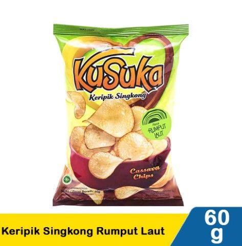 Kusuka Cassava Chips Seaweed Flavor Keripik Singkong Rumput Laut 60g Original Indonesia | Lazada PH