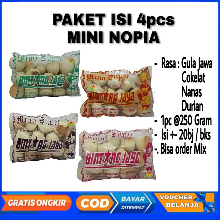 Paket isi 4 pcs Nopia Mini Mino Super Cemilan Khas Banyumas | Lazada ...