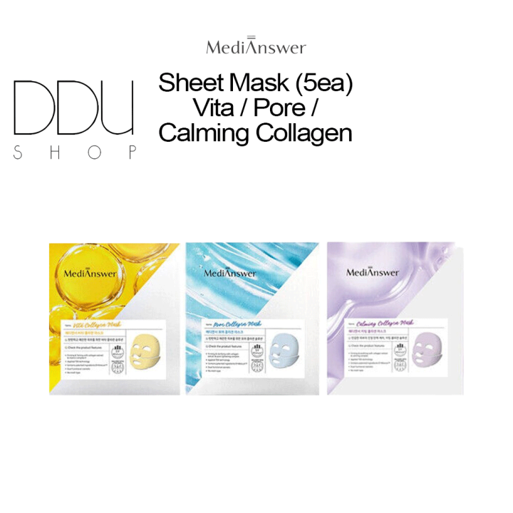MediAnswer Facial Sheet Mask(5ea) Vita / Pore / Calming Collagen ...