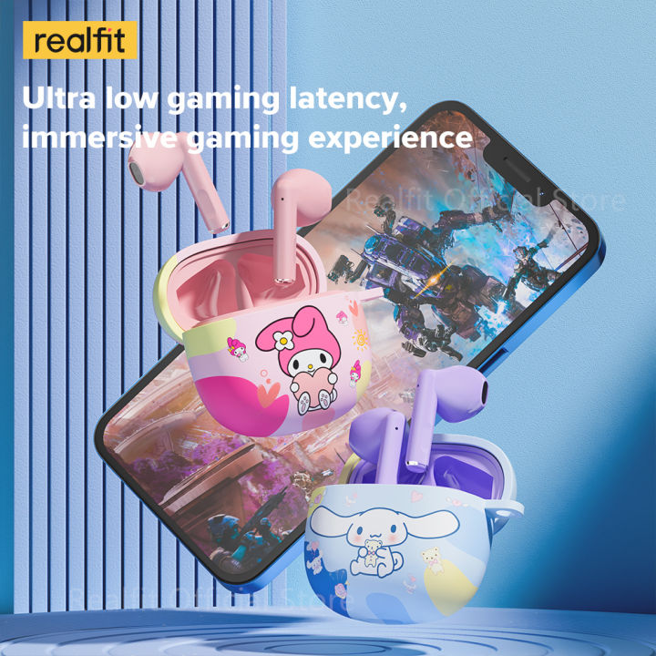Realfit F1 Bluetooth earphone with Cute Case with Microphone | Lazada PH