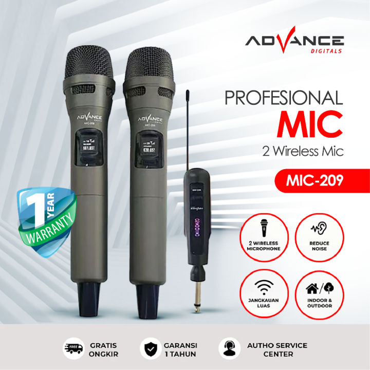 PROMO!!! ADVANCE MIC-209 Profesional Mic Wireless Bluetooth Microphone ...