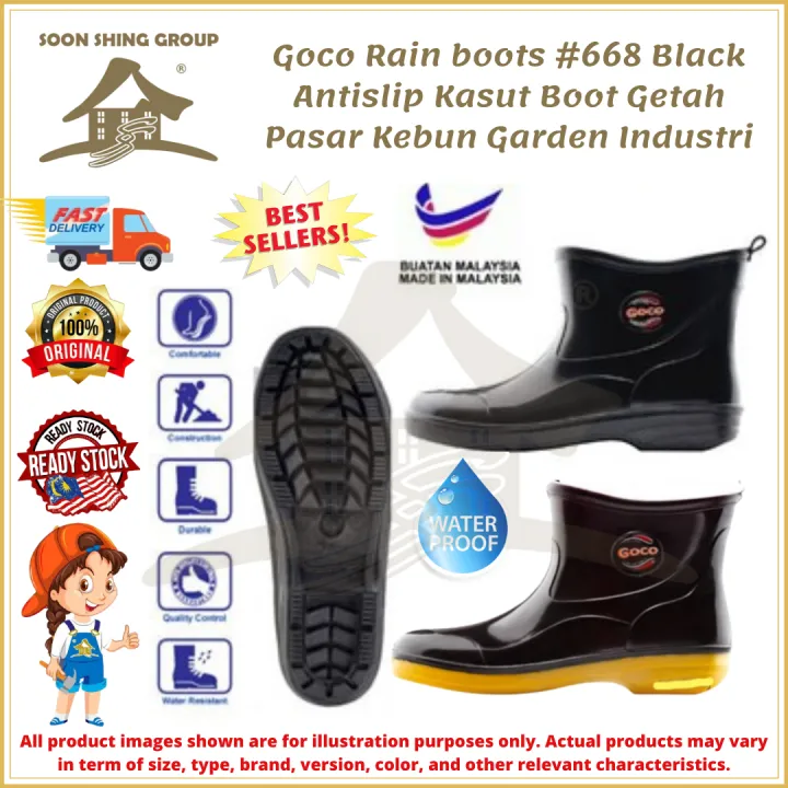 100% Original Goco Rain boots 668 Kasut Boot Getah Pasar Kebun Garden ...