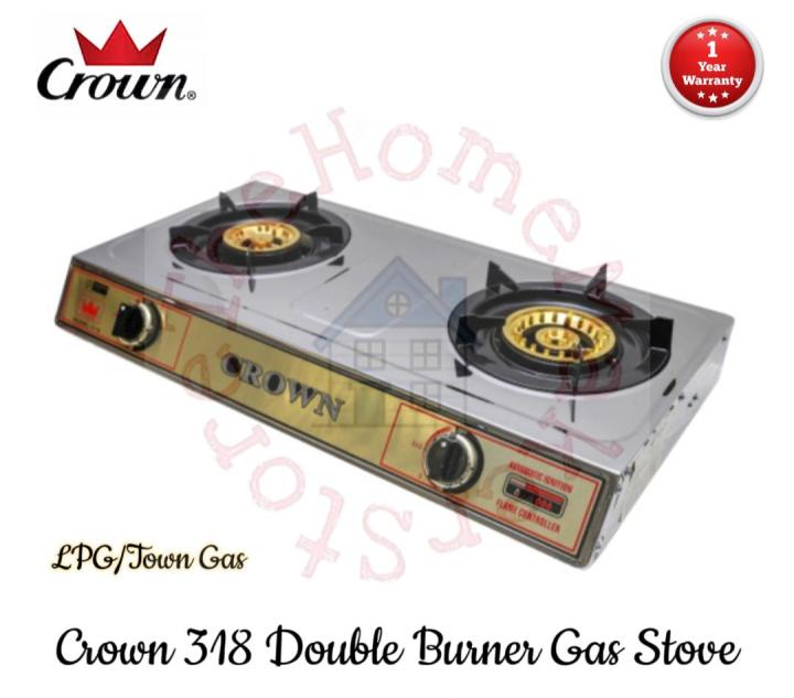 Crown 318 Double Burner Countertop Gas Stove (1 Year Warranty) | Lazada ...