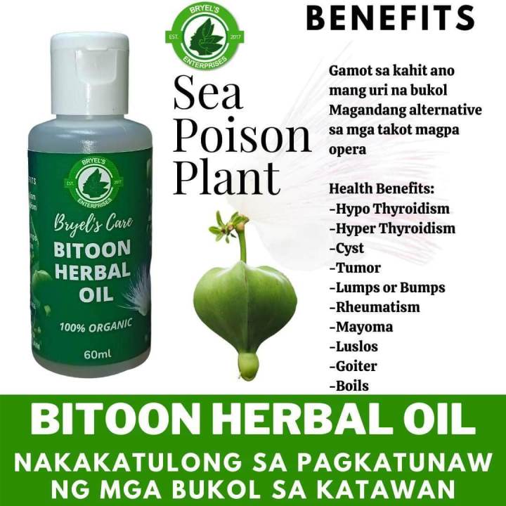 BRYEL CARE ORIGINAL PURE BITOON EXTRACT OIL/BITOON OIL/HERBAL BITOON SEA POISON TREE PARA SA MGA ...