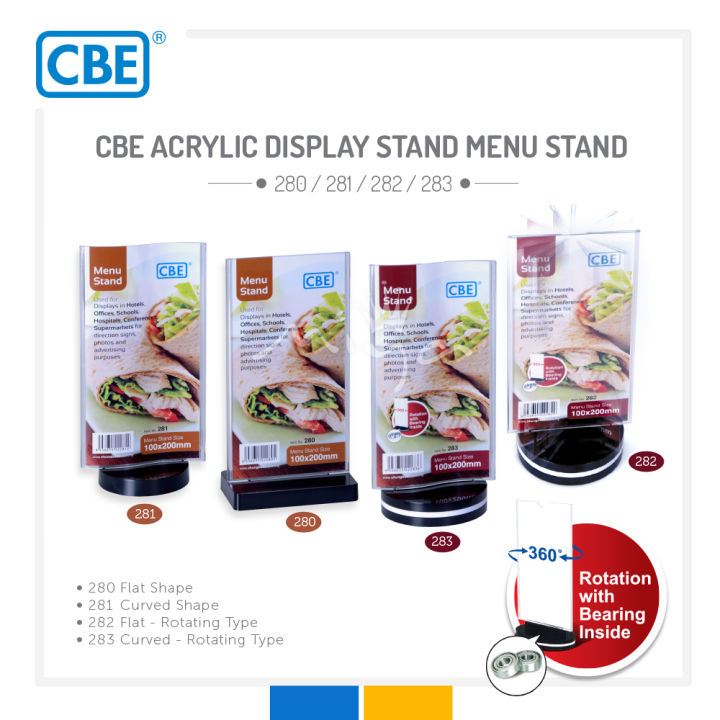 CBE Acrylic Display Stand Menu Stand - 100x200mm | Lazada