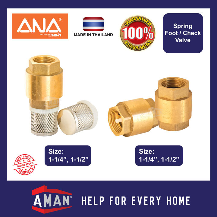 ANA Spring Check Valve Foot Valve One Way Valve Non Return Valve ...
