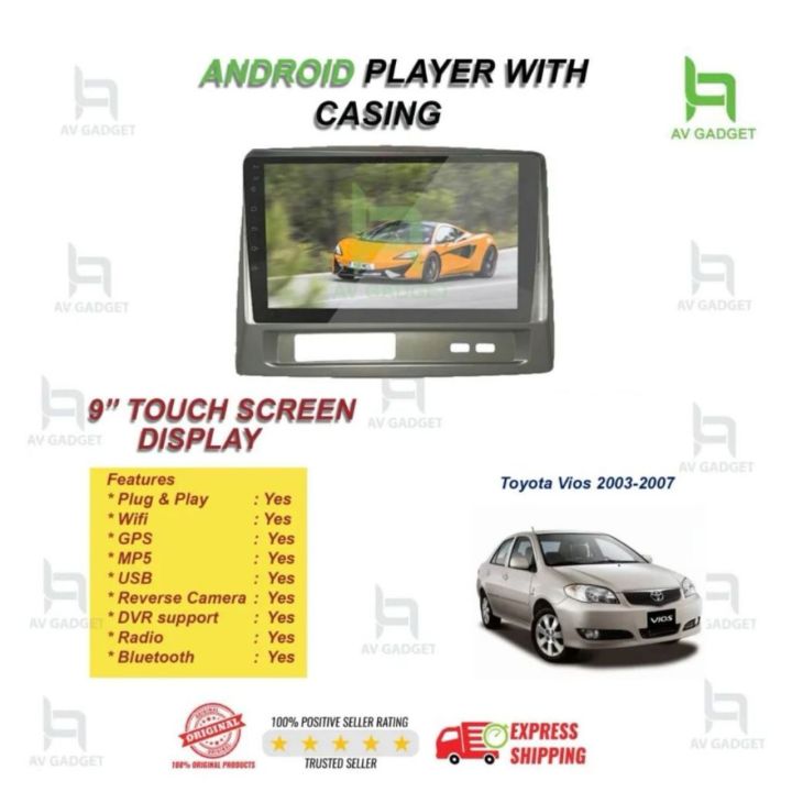 [Free Reverse Camera] Toyota Vios 2003-2007 Lenco 9" IPS Screen Car Android Player Plug And Play ...