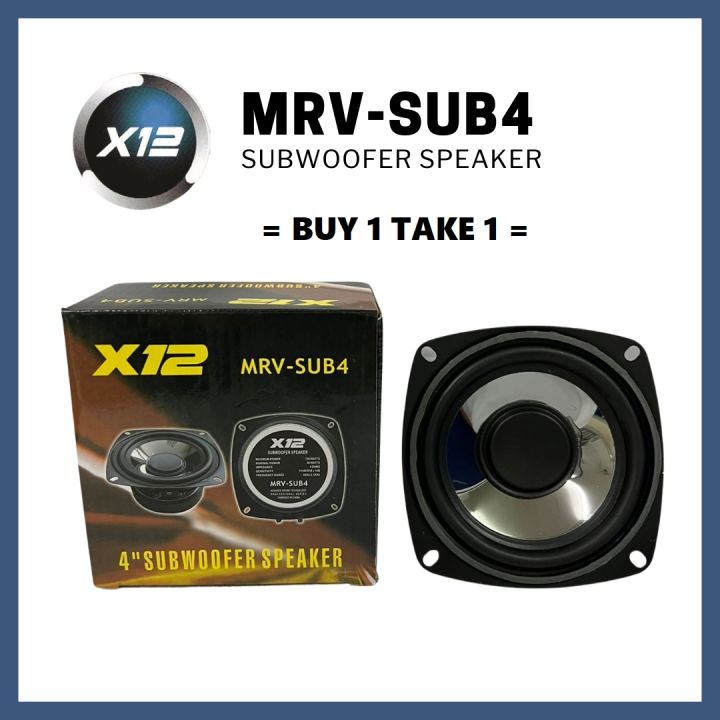 X12 MRV-SUB4 BUY 1 TAKE 1 4" INCH100 WATTS SUB-WOOFER SPEAKER | Lazada PH