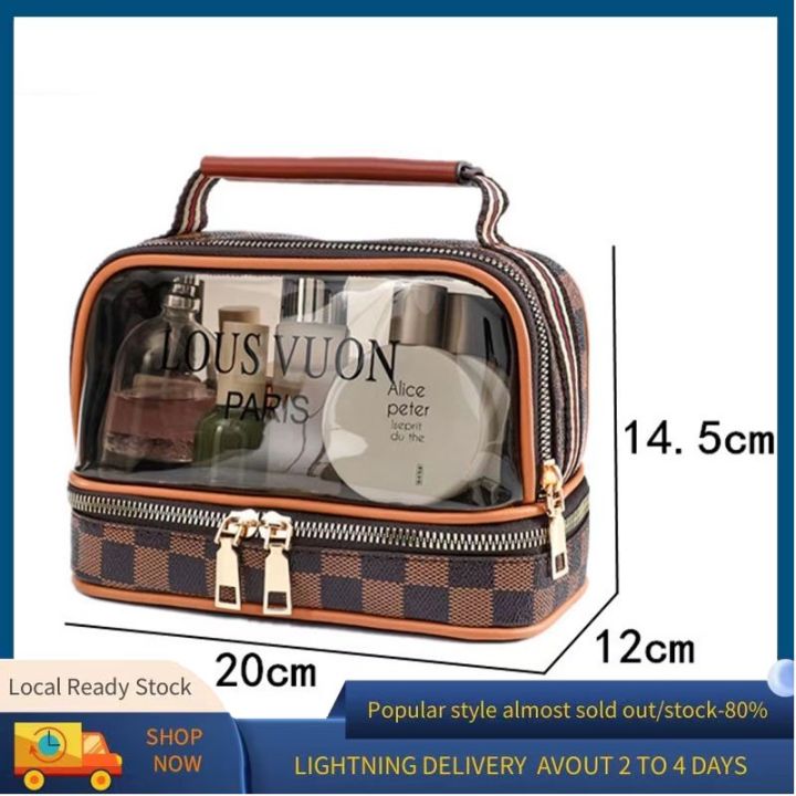 【Ready Stock/COD】 Clear PVC Travel Zipper Wash Bag Holder Pouch Bag Makeup Cosmetic Storage Kit ...