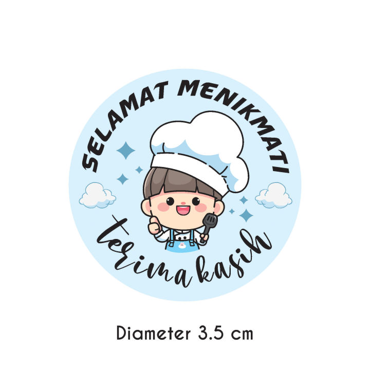 60Pcs Thank You Sticker Chef Boy Selamat Menikmati TY047 | Lazada Indonesia