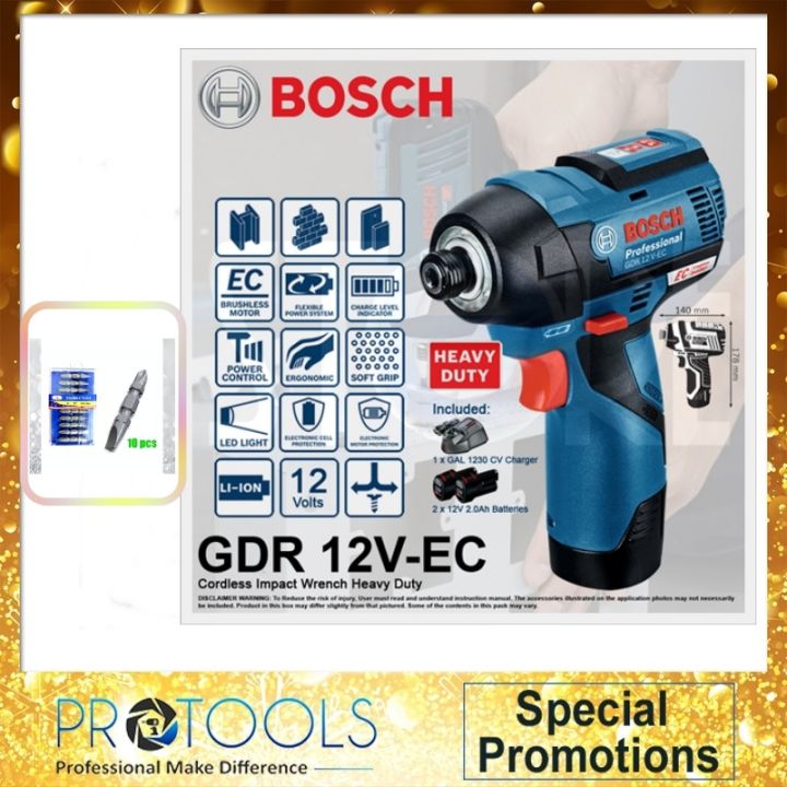 BOSCH GDR 12 V-EC cordless impact driver brushless technology | Lazada