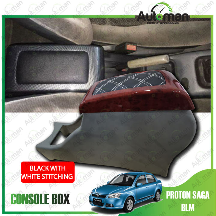 Proton Saga BLM 2008 - 2010 Console Box Arm Rest Wood Style Black With ...