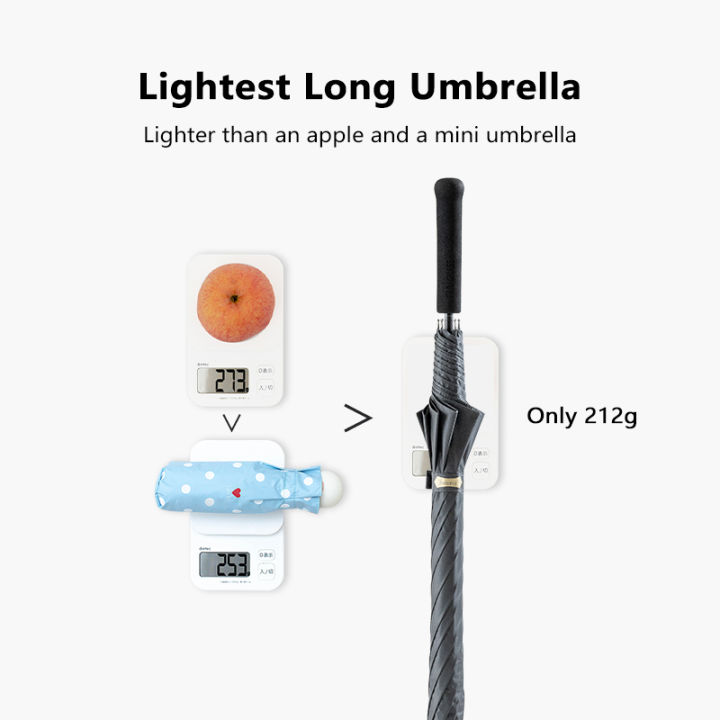 Parachase 210g Ultralight Big Long Umbrella Men UV Protection Carbon ...