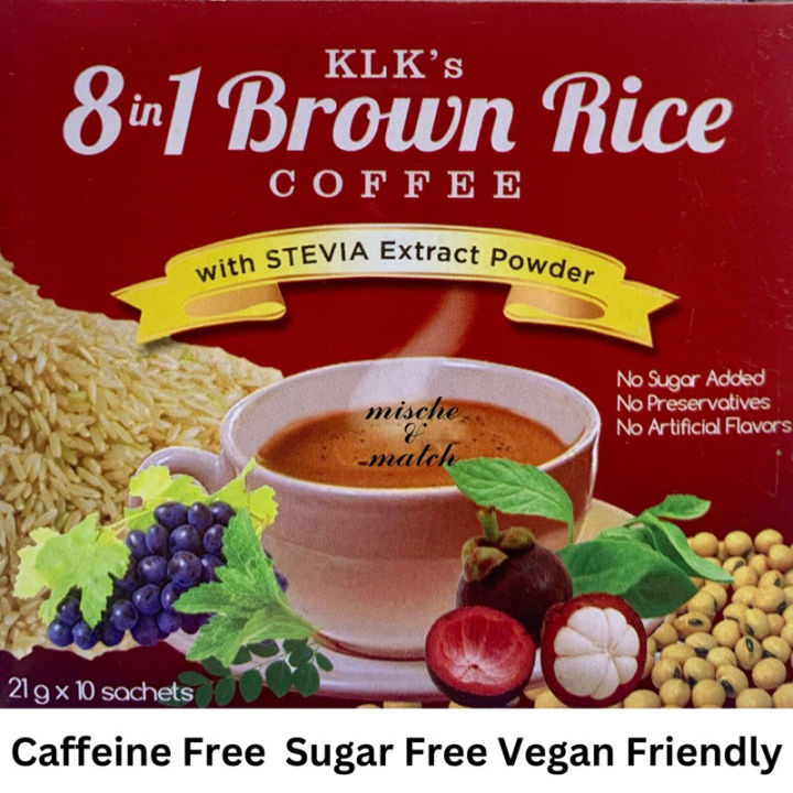 KLK 8 in 1 Brown Rice Coffee Caffeine Free Sugar Free Vegan Friendly ...