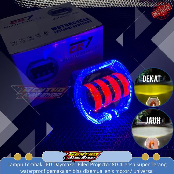 lampu tembak Daymaker Biled Projie Biled proji Biled 4 lensa 8D ring ...