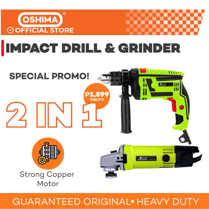 OSHIMA NEW Combo Set New Zipper Impact Hammer Drill Dual-Purpose Multi ...
