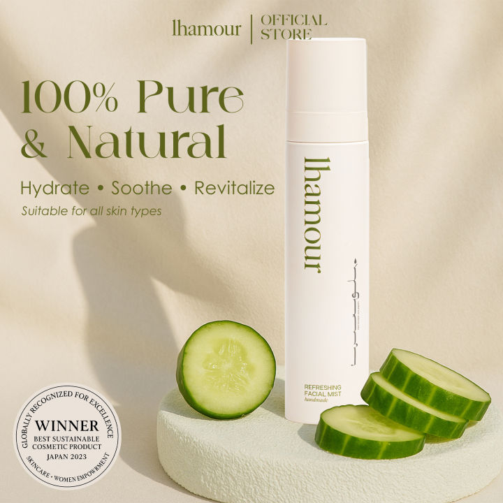 Lhamour Natural Cucumber Extract Facial Mist, Hydrates, Soothes ...