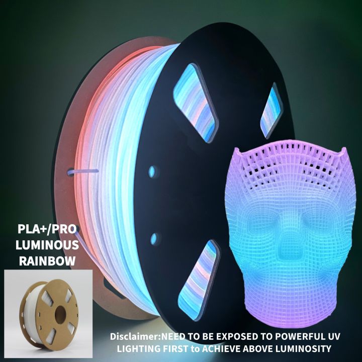 UV LUMINOUS 1KG PLA+ PRO 3D Printing Filament - Glow in dark Blue/White ...