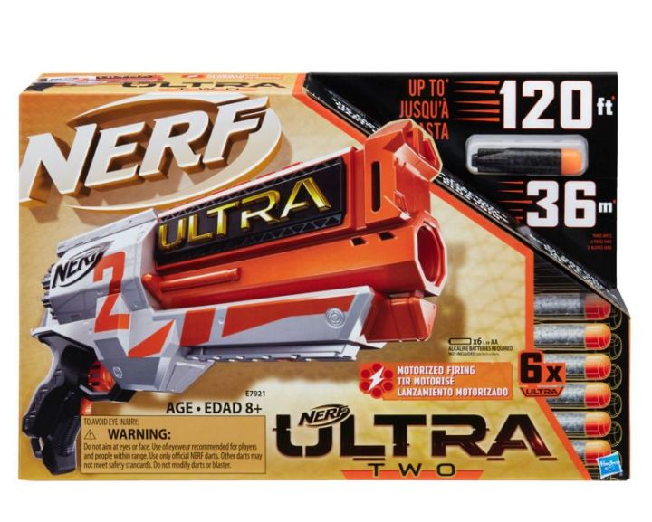 Nerf Ultra Two Motorized Blaster, Fast-Back Reloading, Includes 6 Nerf ...