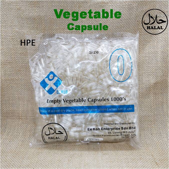 Kapsul Kosong Sayuran HALAL Size 0 (1000pcs) 空胶囊 / Empty Vegetable ...