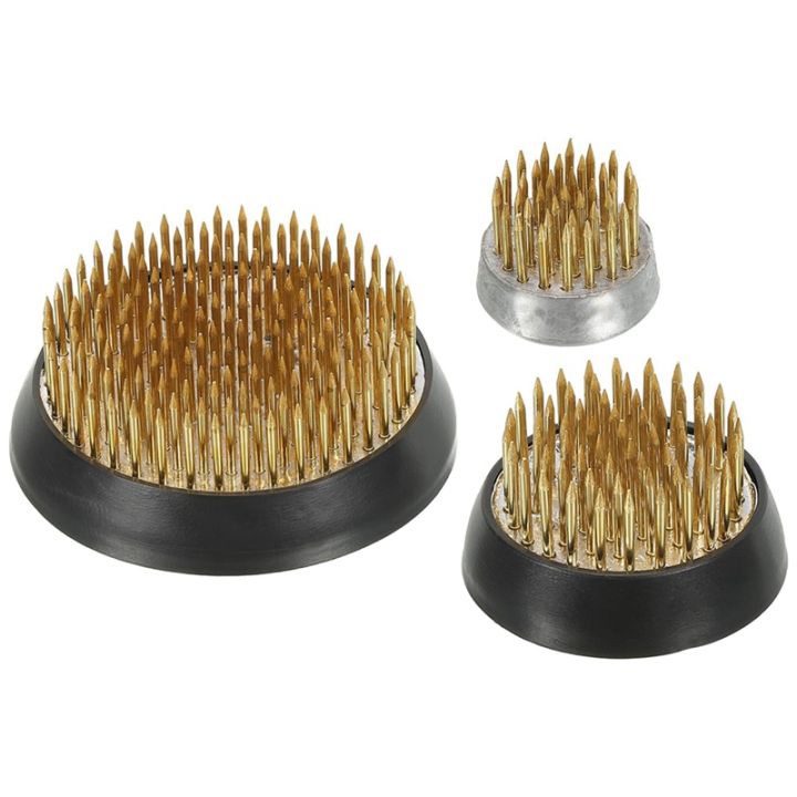 0.9/1.4/2.4Inch Flower Frogs Ikebana Kenzan, 3 Pcs Flower Arranger Tool Brass Floral Frog Pin ...