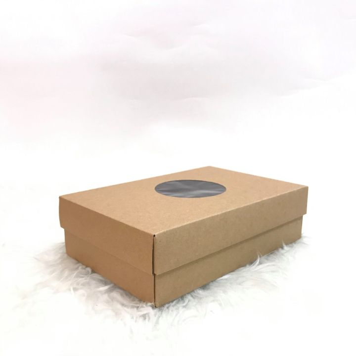 Kotak Hantaran Kotak Hadiah 1pcs / packet Brown Kraft Box With Window ...