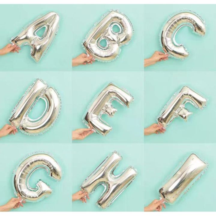 BALON HURUF SILVER 40CM / BALON FOIL HURUF SILVER 40CM / BALON HURUF ...