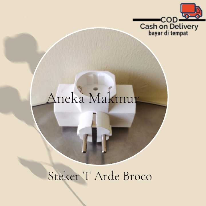 BROCO STEKER T ARDE PUTIH 13830/COLOKAN STOP KONTAK T / CABANG 3 ...