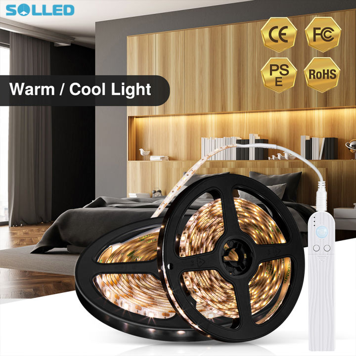 SOLLED แถบไฟเซ็นเซอร์ร่างกายแถบไฟ Led 2835ไฟตกแต่งตู้ | Lazada.co.th