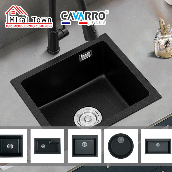 [MY] Granite Single Sink Sinki Round Drainage Kitchen Sink Cavarro ...