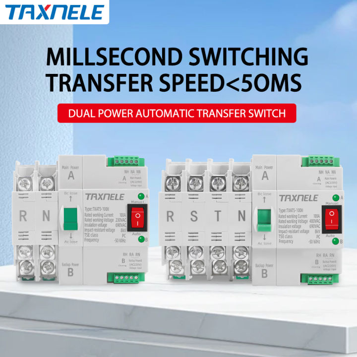 MCB type Dual Power Automatic transfer switch 2P 4P 100A ATS Circuit ...