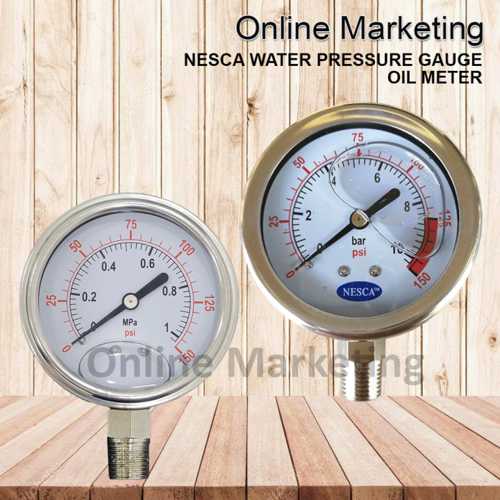 WATER FILTER PRESSURE GAUGE - OIL - SUS - NESCA | Lazada