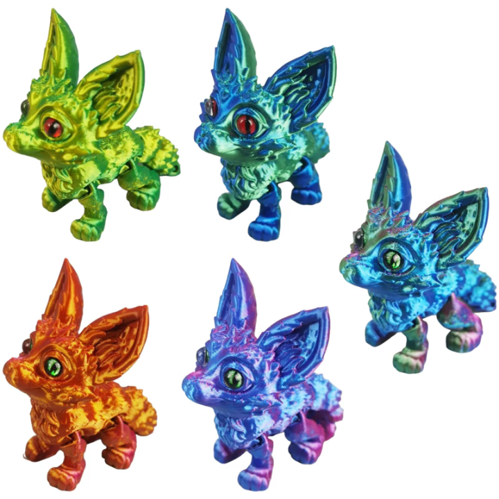 Flexible Joints Articulated Foxes Fidgety Toy Desktop Pet Decorations ...