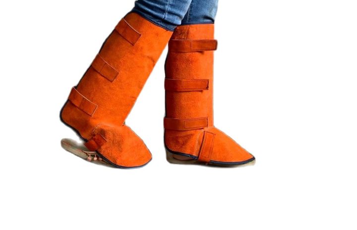 1 pair Leather Welding Spats Shoe/Boot Protector Real Cowhide Heavy ...