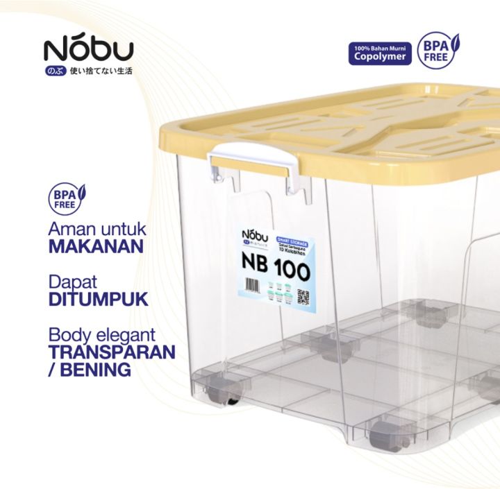 CONTAINER BOX 100 LITER RODA 6 KUAT KOKOH 85 LITER BODY TRANSPARAN DAN ...