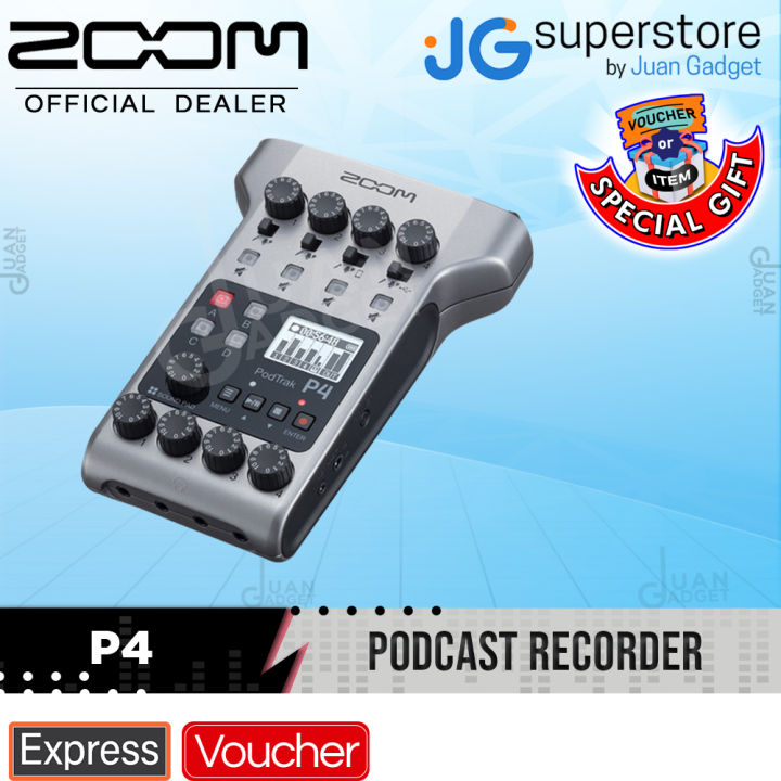 ZOOM Podtrak P4 Podcast Voice Recorder with Customizable Sound Pads for ...