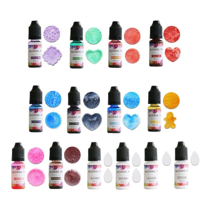 14 Colors 10ML Art Ink Alcohol Resin Pigment Kit Liquid Resin Colorant ...