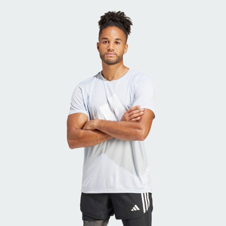 adidas วิ่ง เสื้อยืด Run It ผู้ชาย สีน้ำเงิน IN0080 | Lazada.co.th