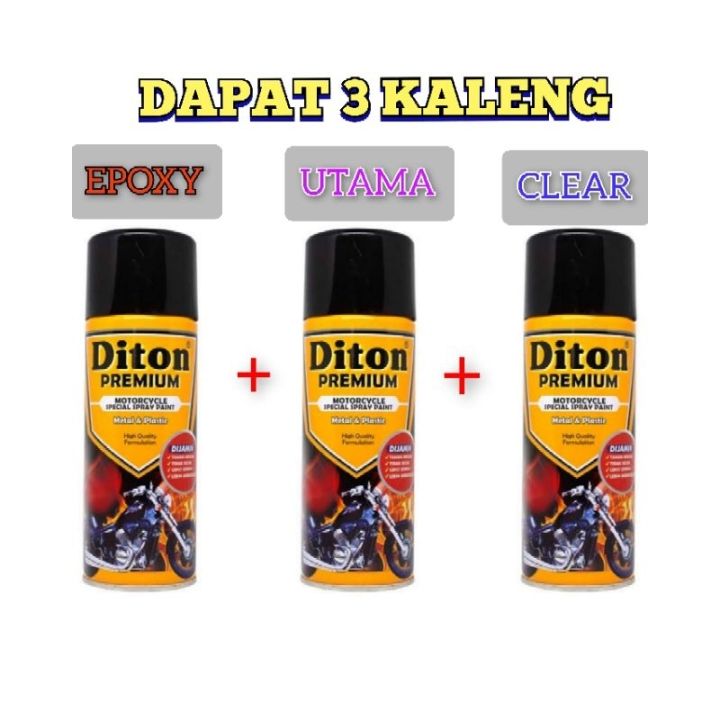 1. PAKET 3 KALENG (EPOXY+UTAMA+CLEAR) cat semprot pilok pilox diton ...