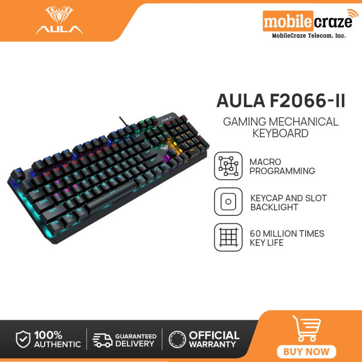 AULA F2066-II True Mechanical Keyboard with Color Backlight Software ...