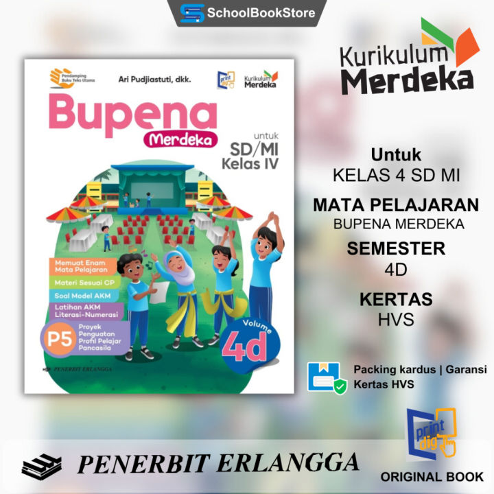 Buku Bupena Merdeka Kelas 4 SD Volume 4d KURIKULUM MERDEKA Penerbit Erlangga | Lazada Indonesia