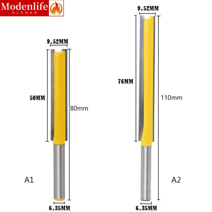 [Modenlife] 50/76 Long Straight Router Bit 1/4 inch Shrank 3/8 Milling ...