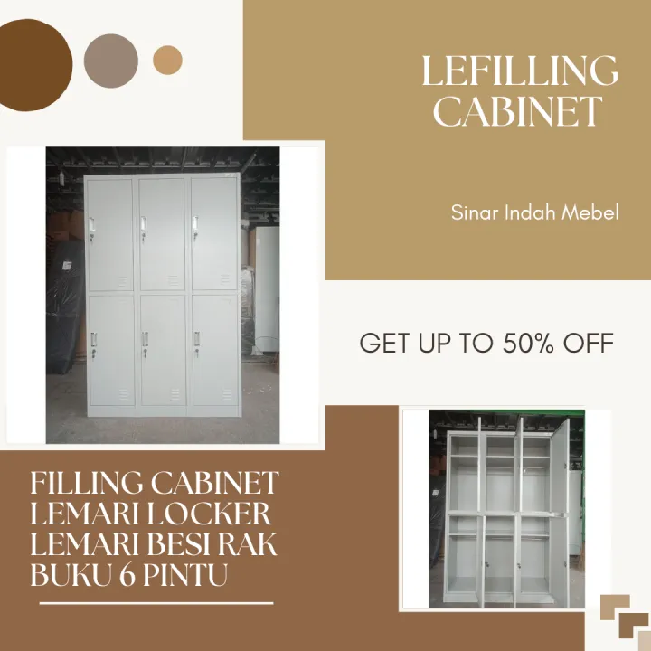 Filling cabinet lemari locker lemari besi rak buku 6 pintu | Lazada ...