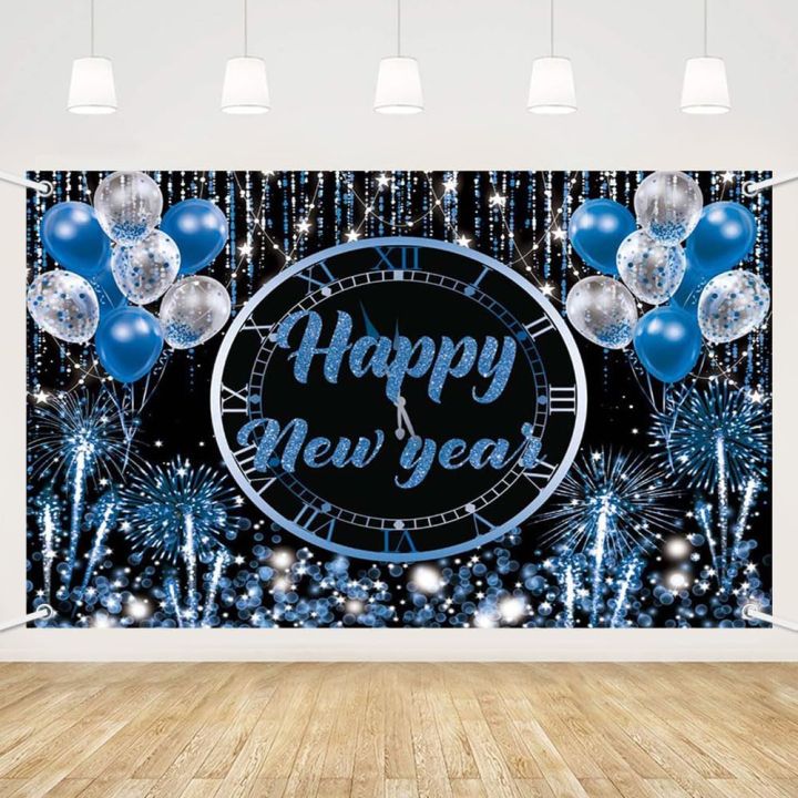 5X3FT Happy New Year Backdrop Hello 2025 NYE Cheers Party Decorations ...