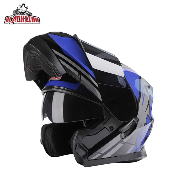 Blacklion Modular Classic Flip Up Dual Lens Full Face Motorcycle Helmet ...