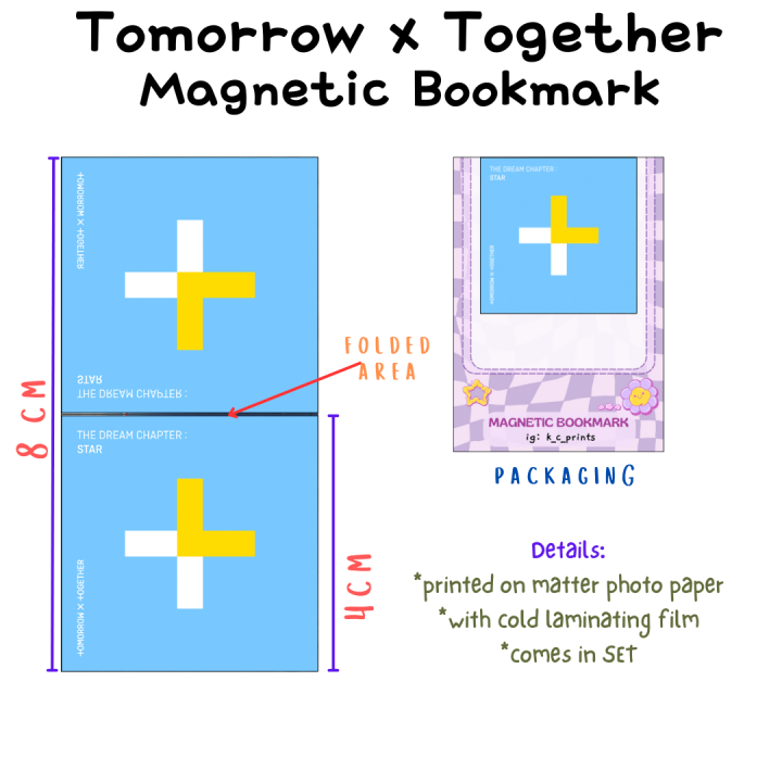 *NEW* Tomorrow x Together Magnetic Bookmark TXT Fanmade Aesthetic Cute ...