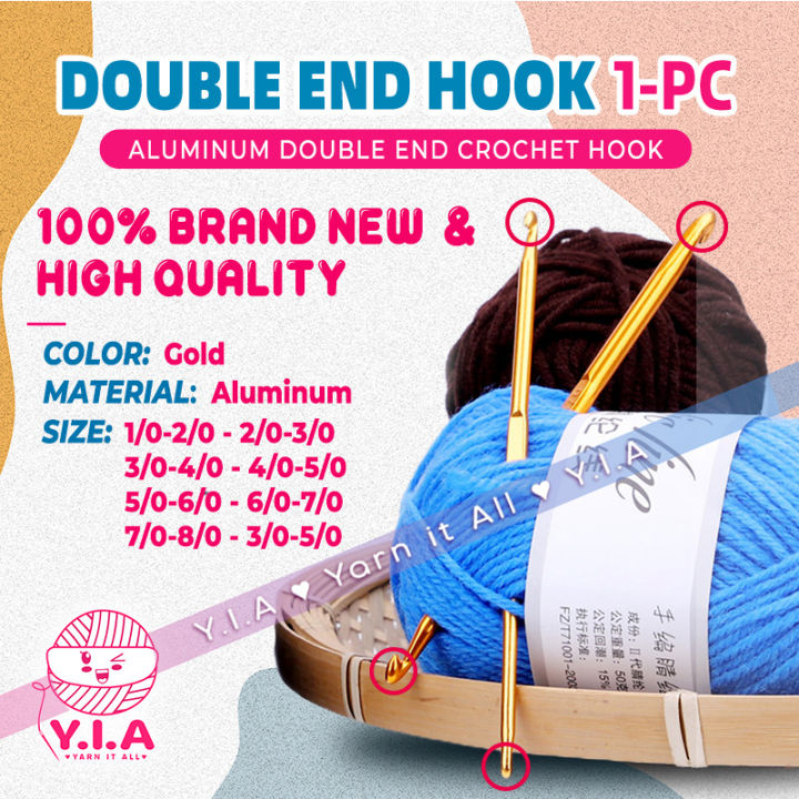 【YIA】Gold Crochet Double End Hook DHook 1/0-8/0MM | Lazada PH