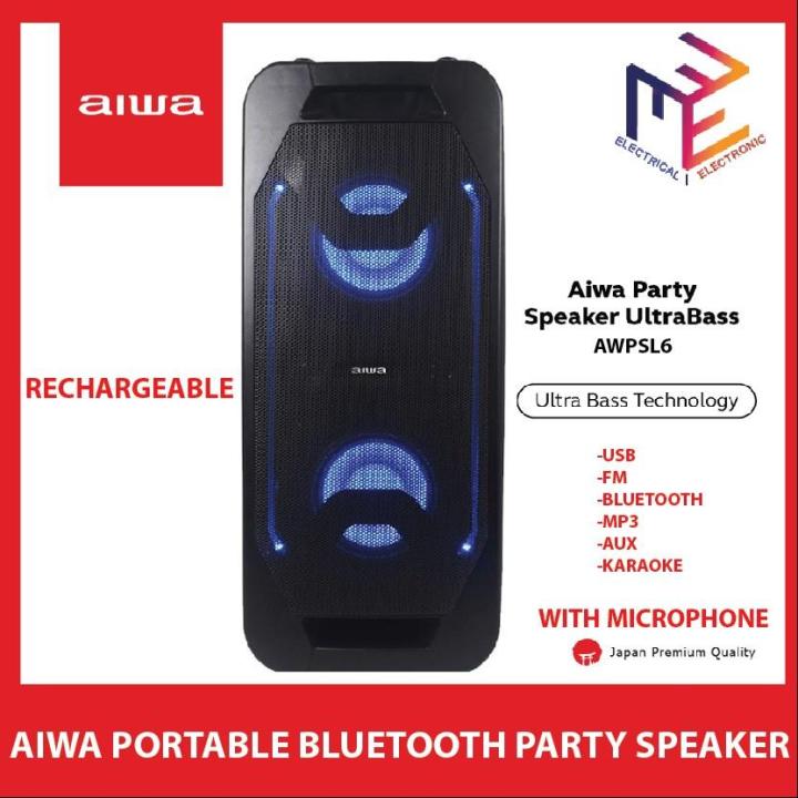 Aiwa by Winland Japan Party Rechargeable Portable Bluetooth Party ...