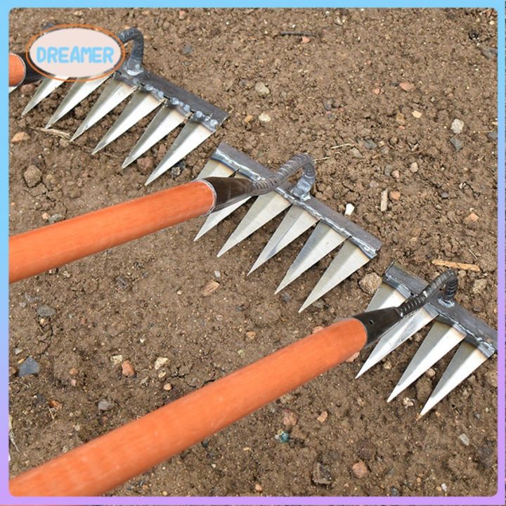 Steel Weeding Rake Gardening Hoe Farm Tool Grasping Raking Loosen Soil ...