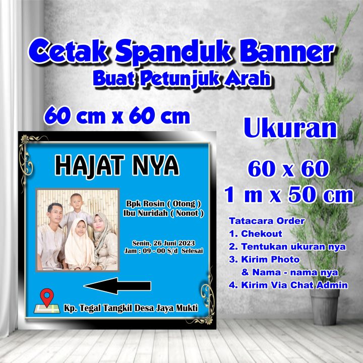Spanduk Banner Petunjuk Arah Hajatan ukuran 60 cm x 60 cm | Lazada ...